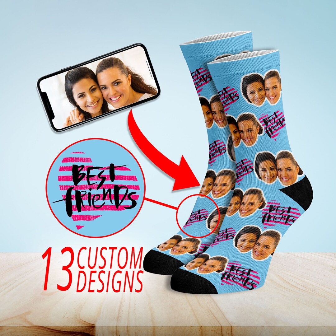 Custom Face Socks, Photo BFF Gift, Personalized Best Friends - Etsy