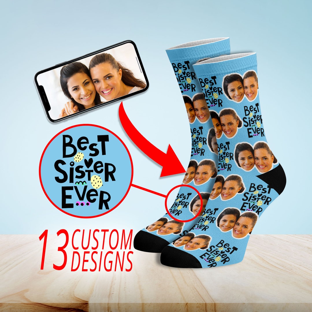 Personalized Sister Photo Socks, Custom Face Socks - Etsy