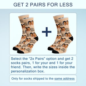Bff Custom Gifts, Custom BFF Face Sock, Best Friend Socks, BAE Socks ...