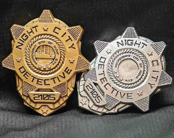NCPD Maxtac Police Detective Badge Replicas From the Cyberpunk 2077 ...