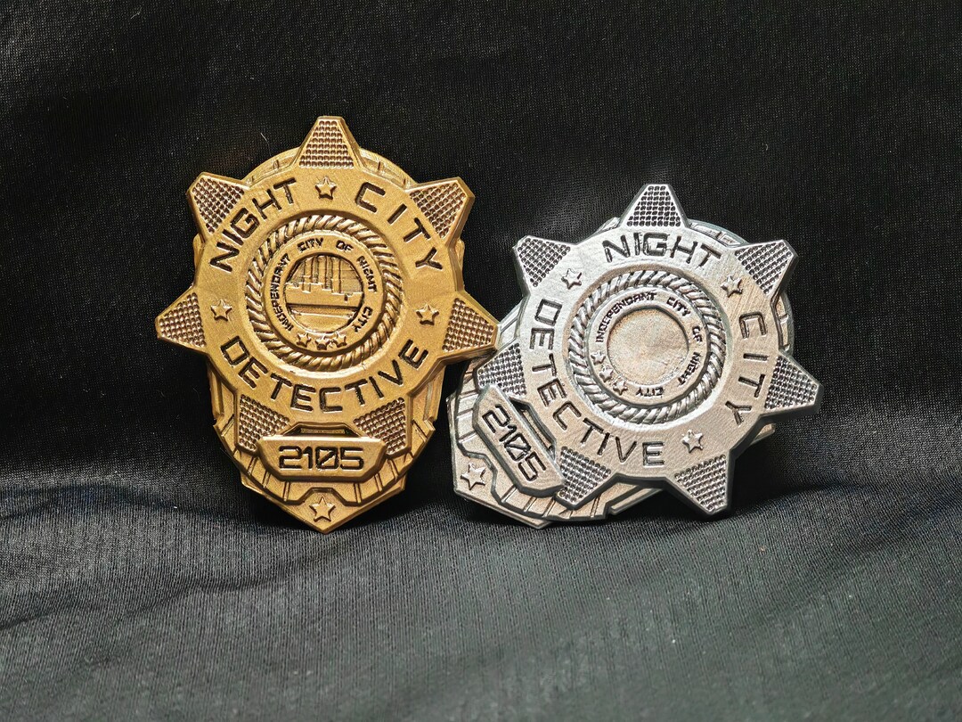 NCPD Maxtac Police Detective Badge Replicas From the Cyberpunk 2077 ...
