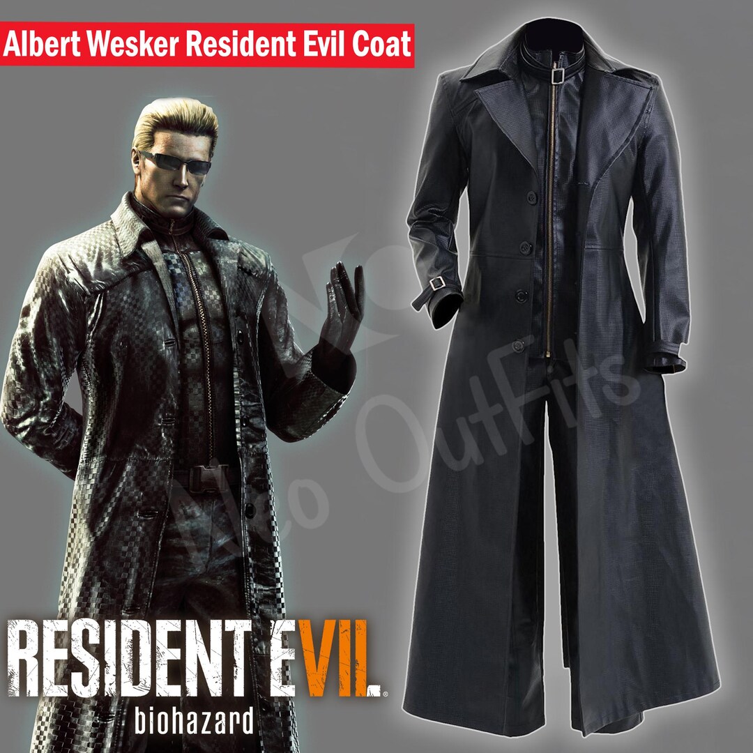 Albert Weskers Long Black Coat Perfect for Resident Evil 5 Cosplay ...