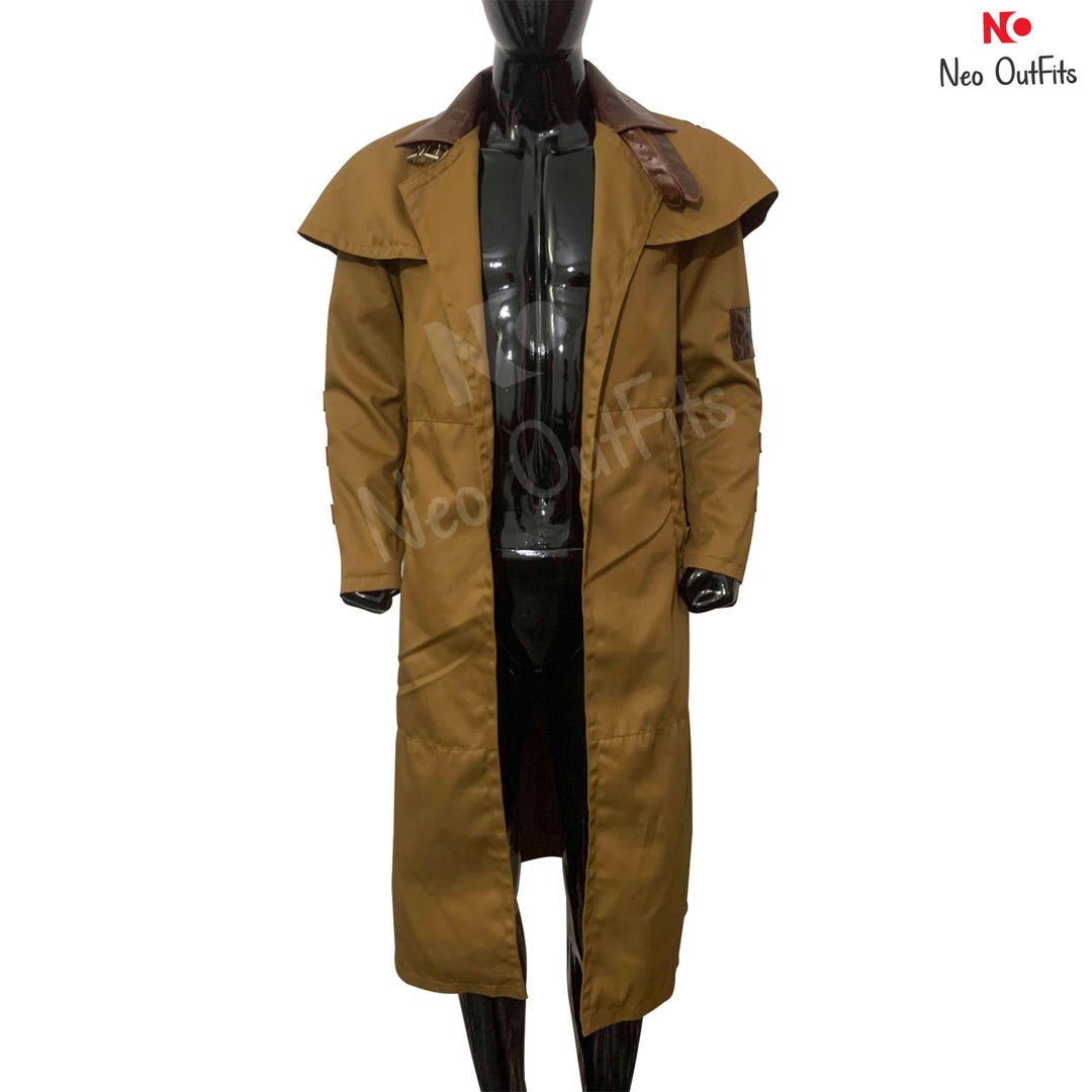 Handmade Mens Trench Coat Demon Hunter Costume Coat Gothic Long Cotton ...
