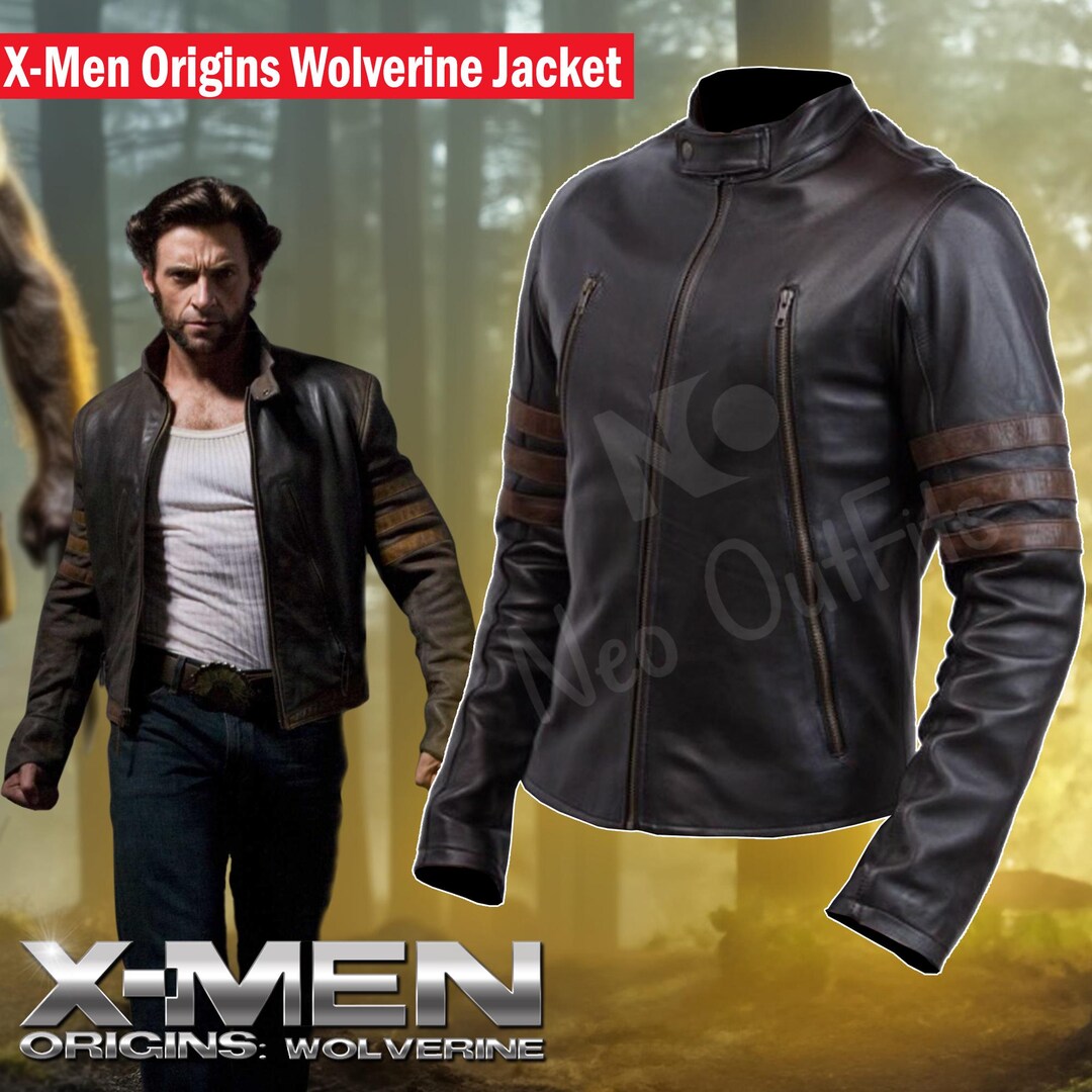 X-men Origins Wolverine Hugh Jackman Leather Jacket Premium Cosplay ...