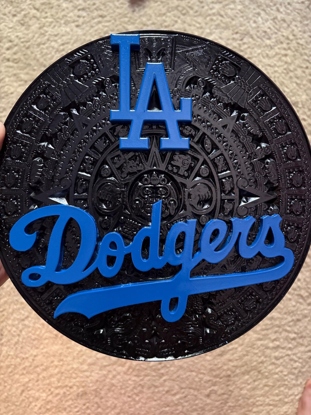 Los Angeles Dodgers Aztec Calendar Sign MLB Wall Art Man Cave - Etsy