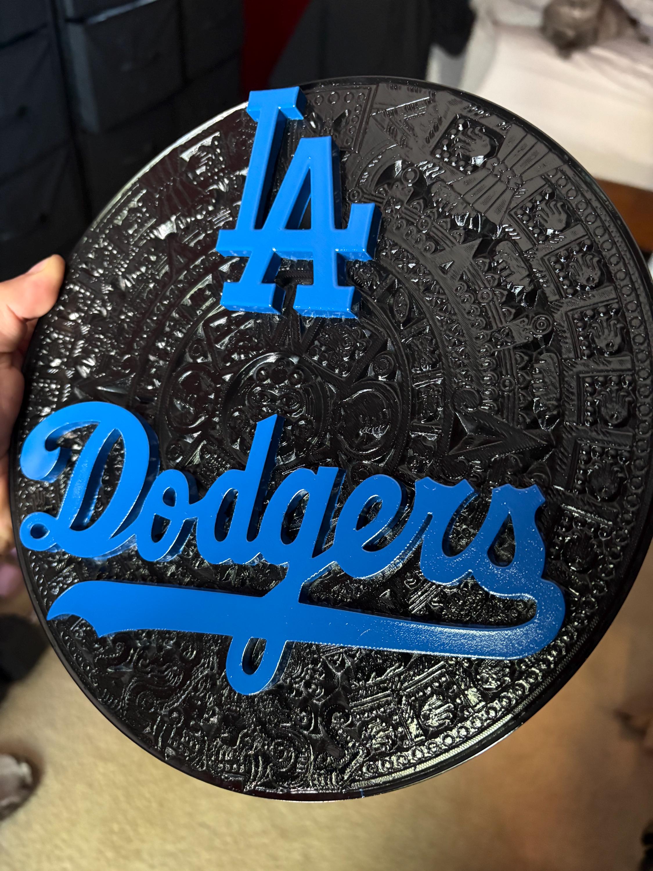 Los Angeles Dodgers Aztec Calendar Sign MLB Wall Art Man Cave - Etsy