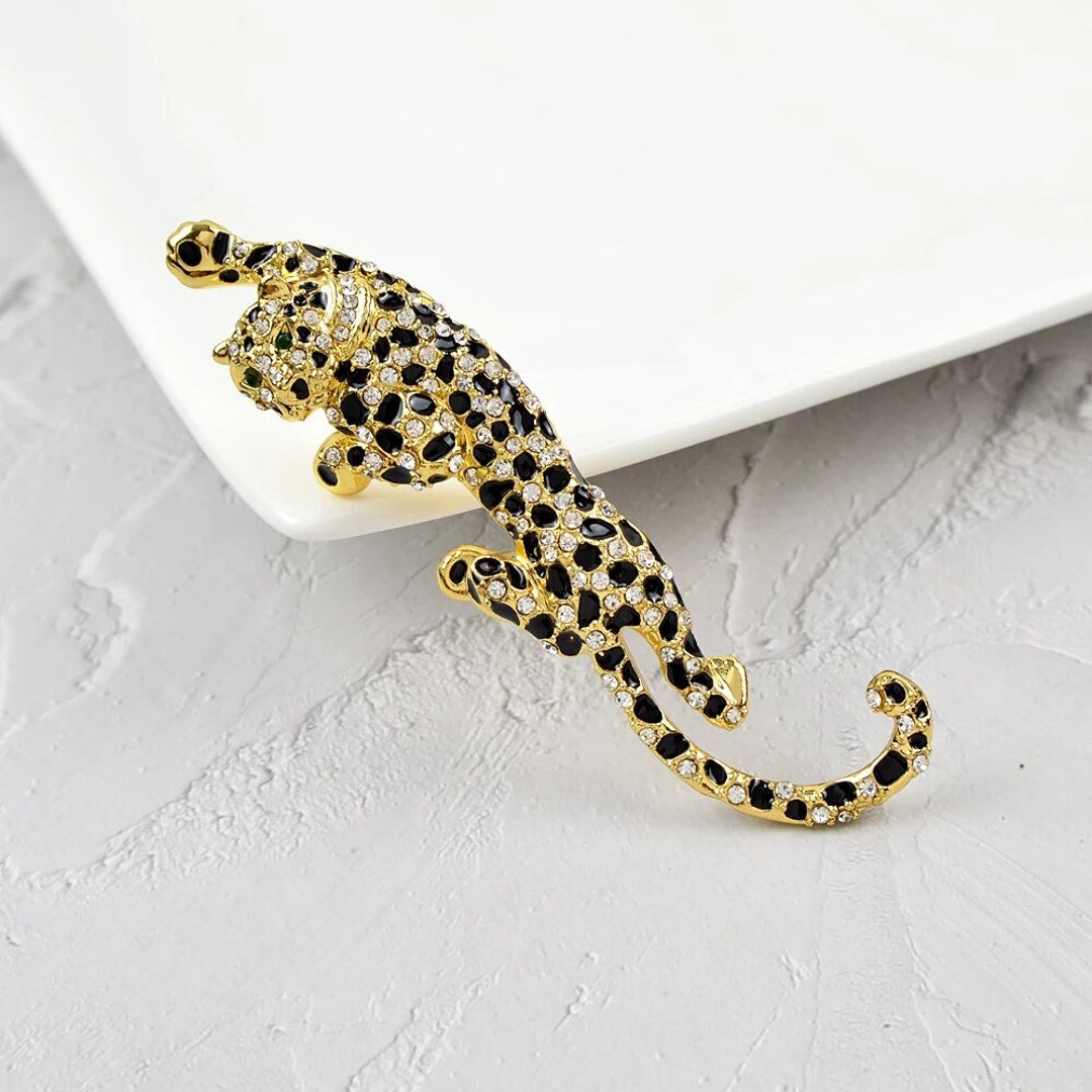 Rhinestone Leopard Brooch Women and Men Unisex Animal Pin - Etsy UK