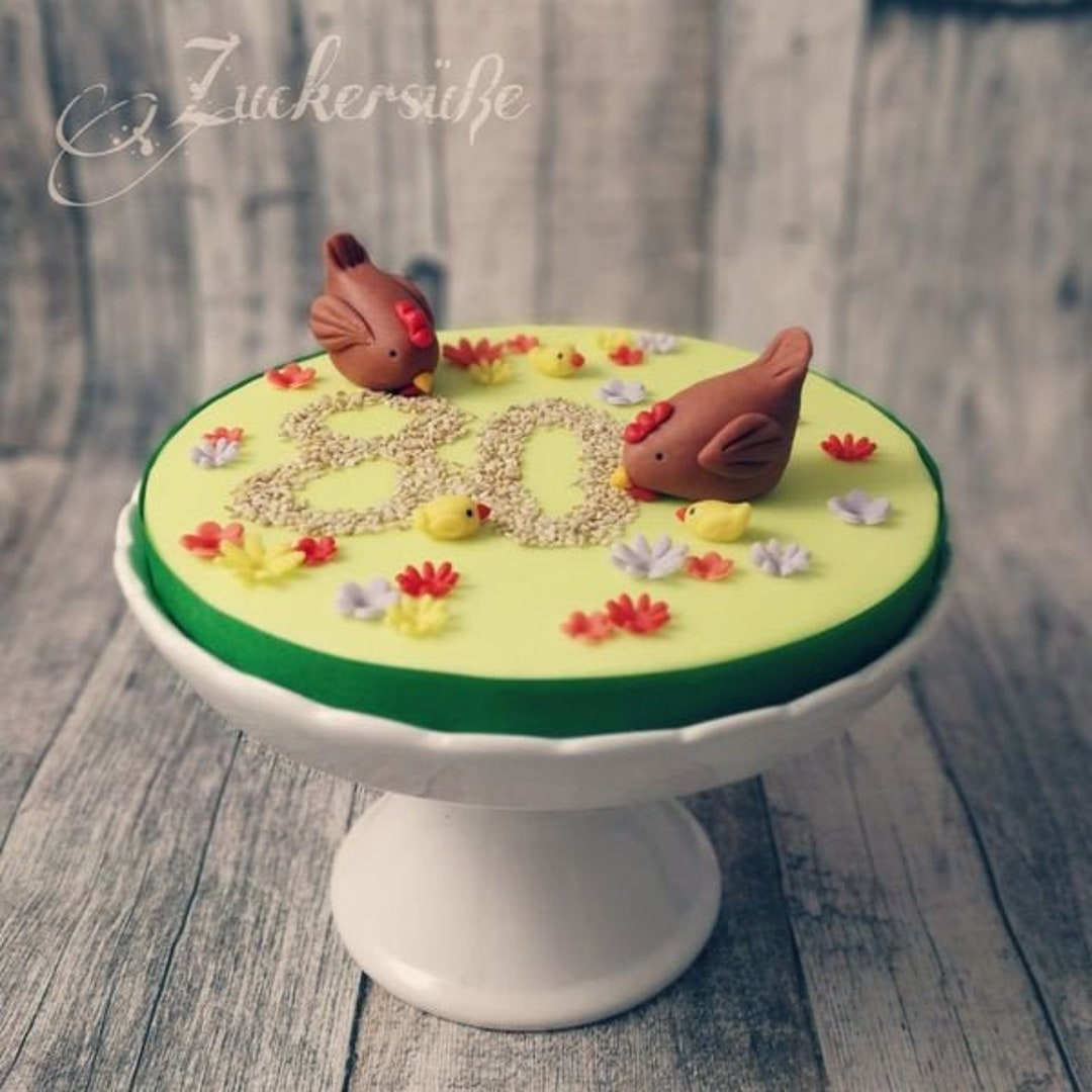 Cake Decoration, Fondant Decoration, Fondant Figure, Chickens With ...