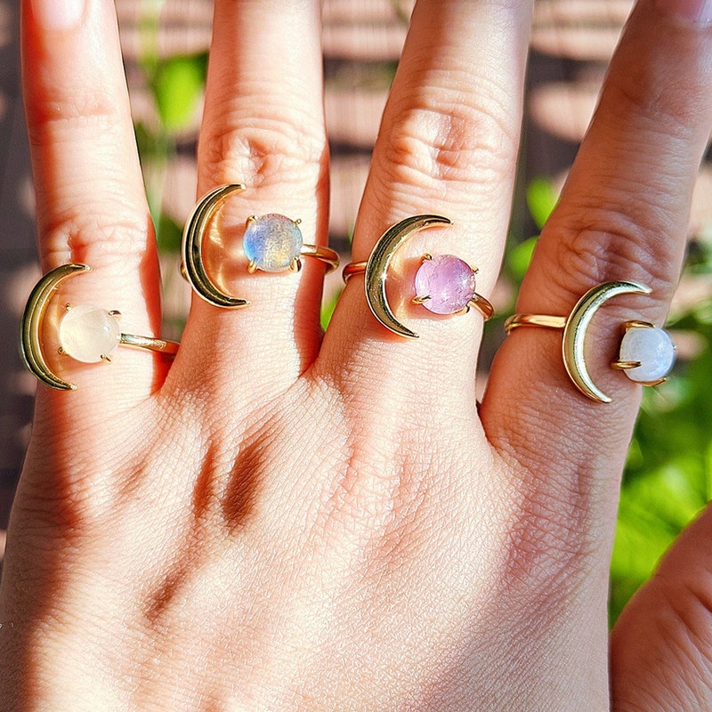 Healing Crystal Ring - Etsy UK
