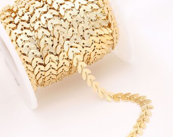 Brass Flower Link Chain Gold Link Chain Cubic Zirconia CZ Link Chain ...