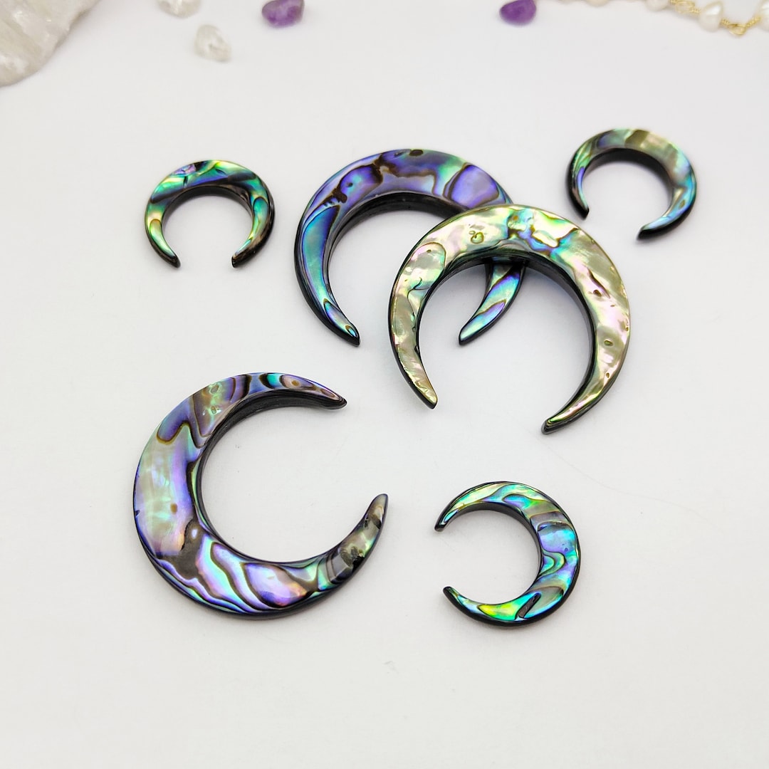 Rainbow Abalone Shell Moon Jewelry Making Bead Cabochons Natural ...