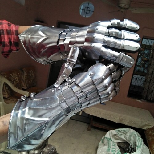 Medieval Knight Gauntlet Larp Armor Antique Gloves Armor - Etsy
