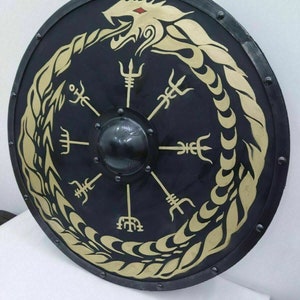 Medieval Snake Shield Viking 24 Wooden Shield Heavy - Etsy