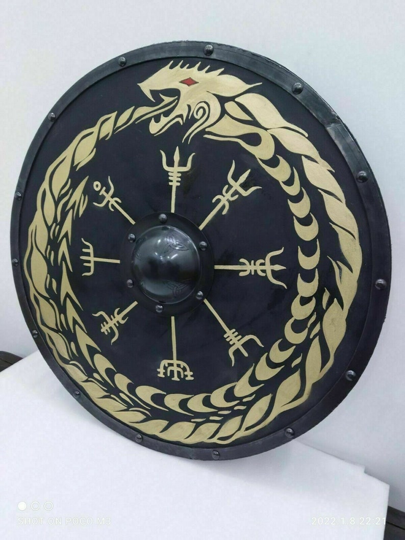 Medieval Snake Shield Viking 24 Wooden Shield Heavy - Etsy