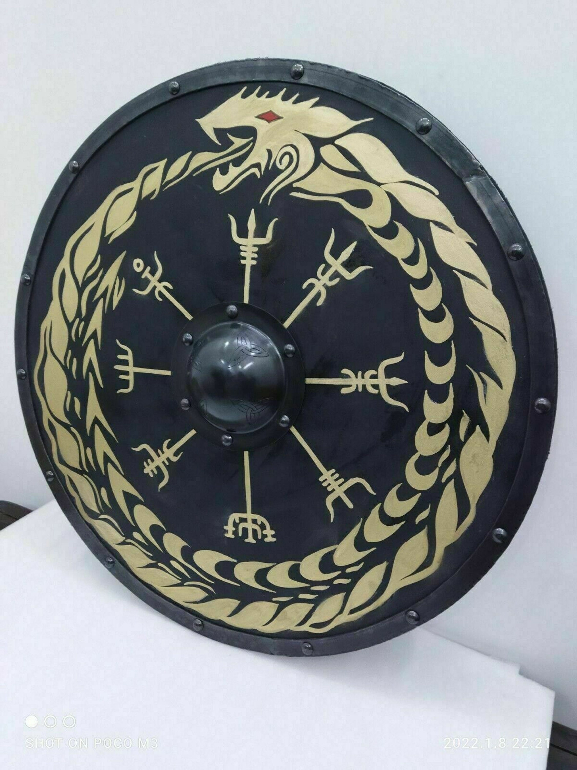 Medieval Snake Shield Viking 24 Wooden Shield Heavy - Etsy