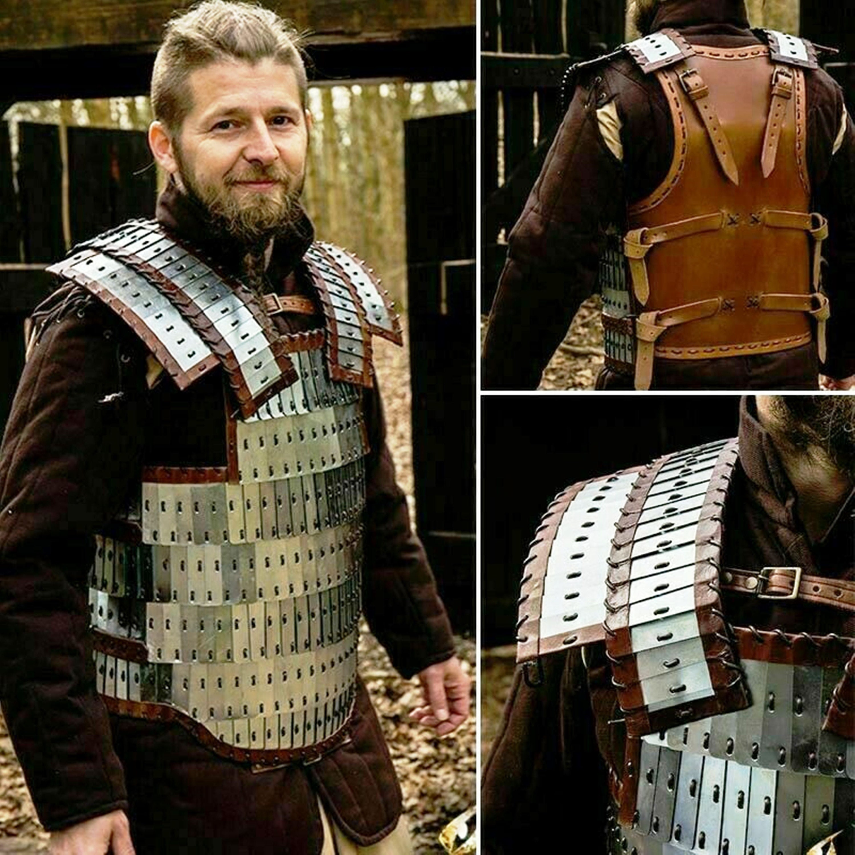 Viking leather lamellar armour; lamellar cuirass; leather armor; viking ...