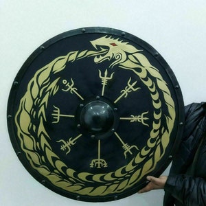 Medieval Snake Shield Viking 24 Wooden Shield Heavy - Etsy
