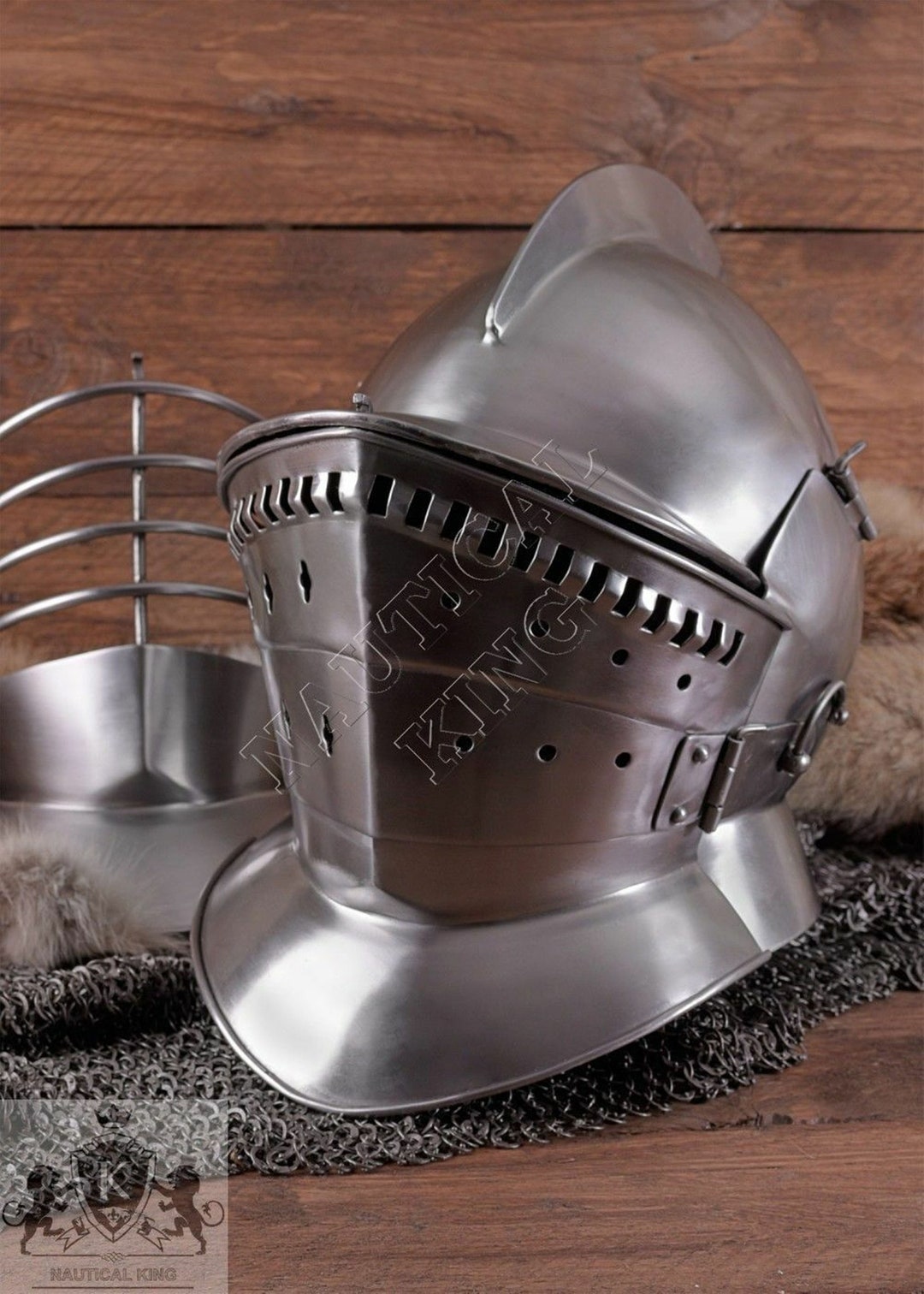 Dual Face Helmet Medieval Knight European Closed Burgonet - Etsy New ...