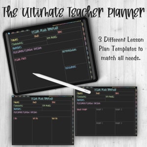 DIGITAL TEACHER PLANNER -- Dark Paper Teacher Planner -- Teacher ...
