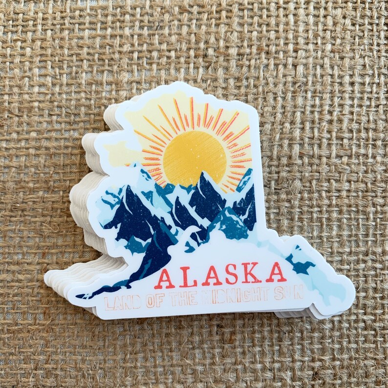 Alaska Sticker Land of the Midnight Sun | Etsy