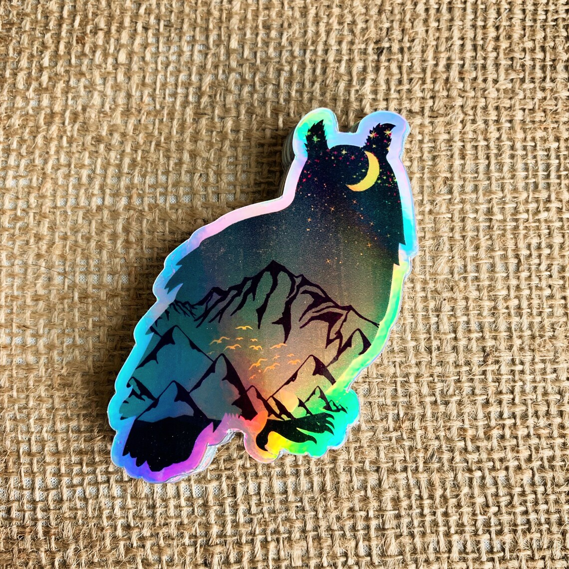 Owl Sticker Holograph Owl Sticker Alaska Owl Sticker | Etsy