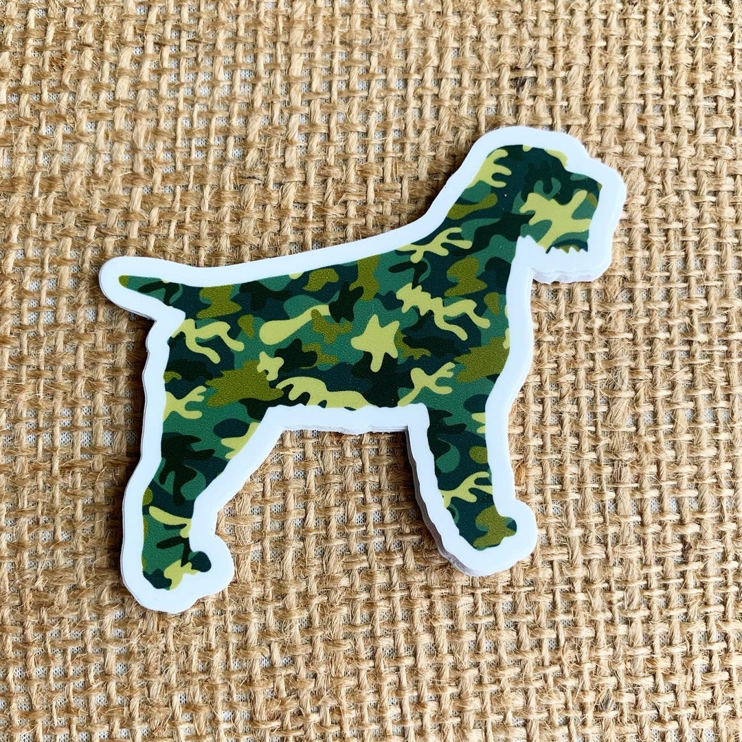 Wirehaired Pointing Griffon Sticker -- Camo Griff Sticker -- Camo WPG ...