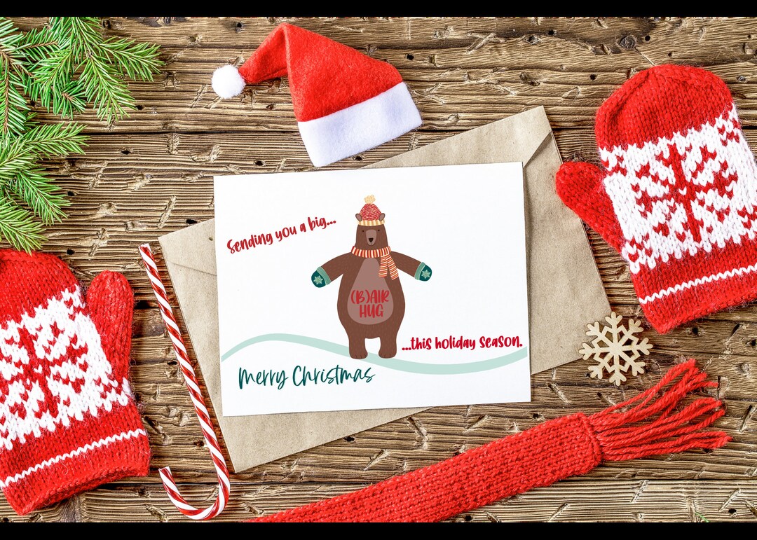 Bear Hug Holiday Cards -- (B)AIR HUG Christmas Cards -- Holiday Cards ...
