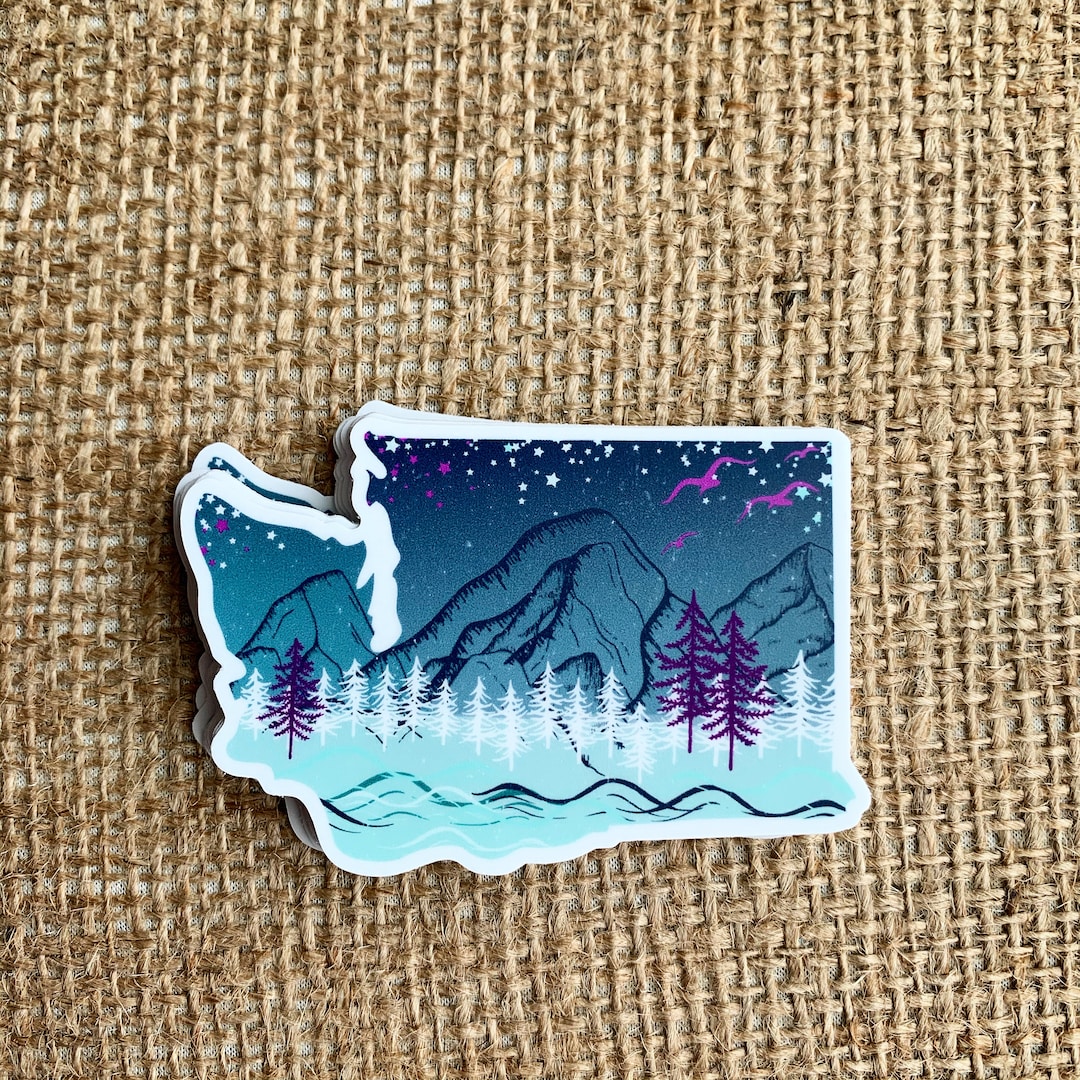 Washington State Mountains Sticker -- Washington Sticker - Etsy