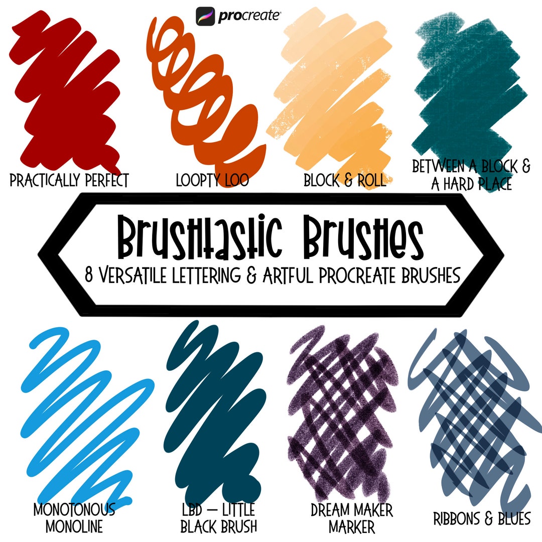 Brushtastic Brushes -- 8 Versatile Lettering and Artistic Procreate ...