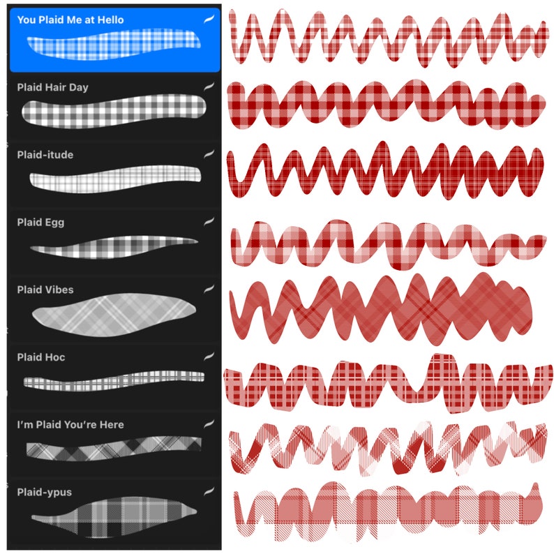 Plaid Procreate Brushes Plaid-aholics Plaid-onymous - Etsy