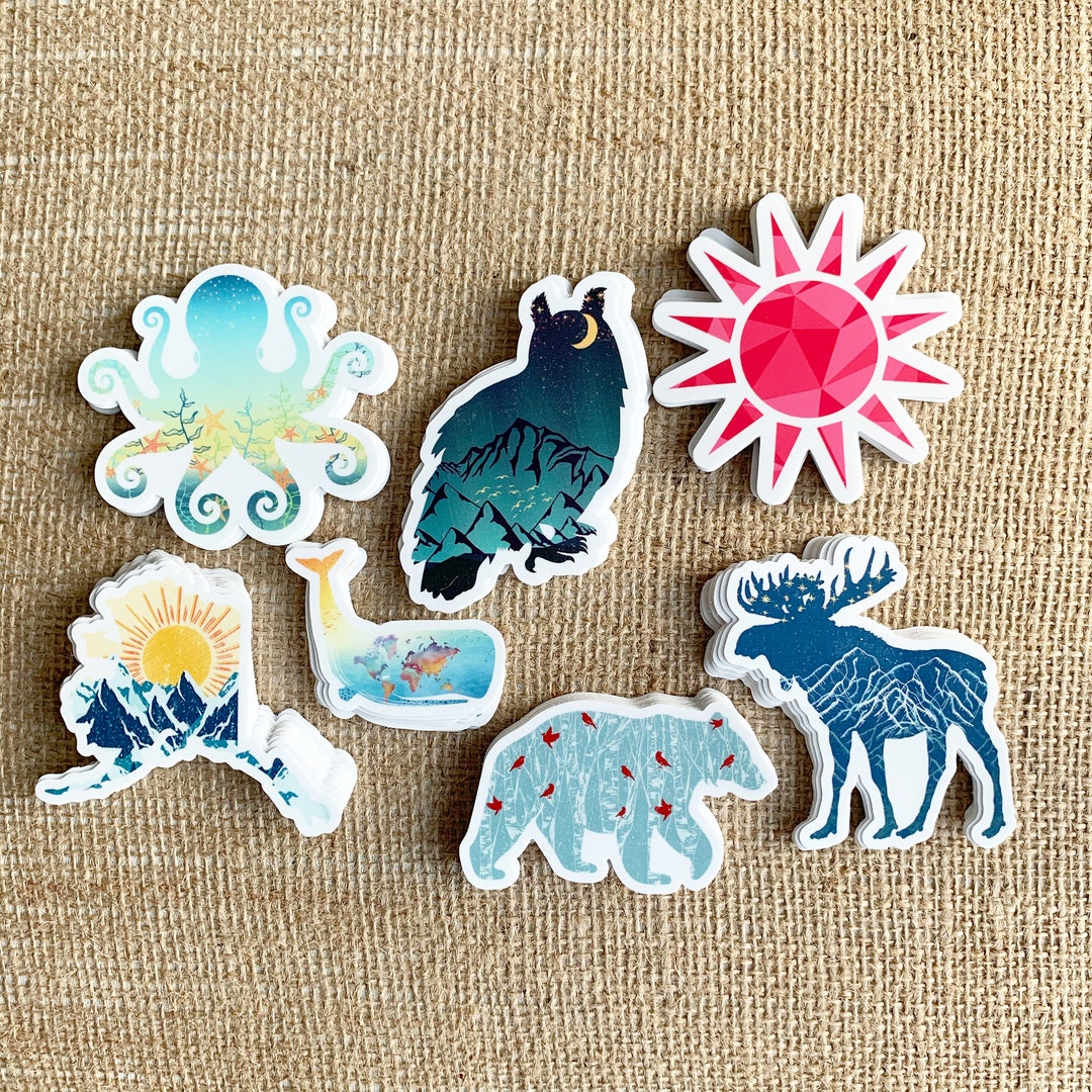 Alaska Wild Stickers -- Set of 3 - Etsy