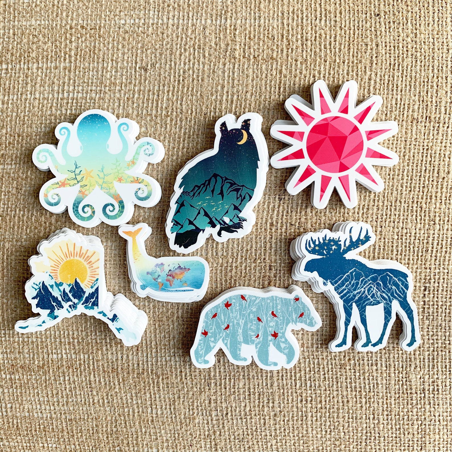 Alaska Wild Stickers Set of 3 - Etsy