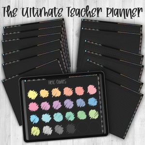 DIGITAL TEACHER PLANNER -- Dark Paper Teacher Planner -- Teacher ...