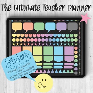DIGITAL TEACHER PLANNER -- Dark Paper Teacher Planner -- Teacher ...