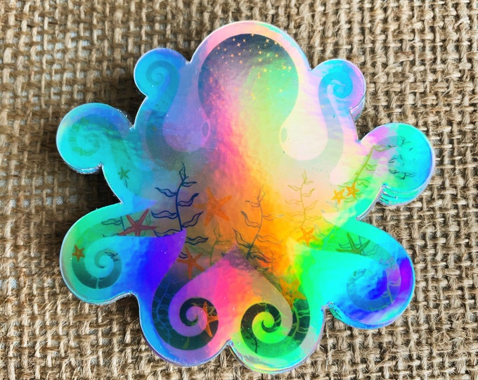 Octopus Sticker -- Holograph Octopus Sticker -- Alaska Sticker - Etsy