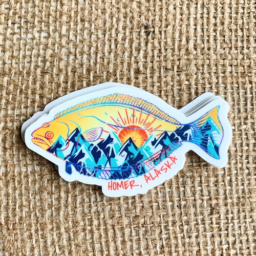 Homer Alaska Halibut Sticker - Etsy