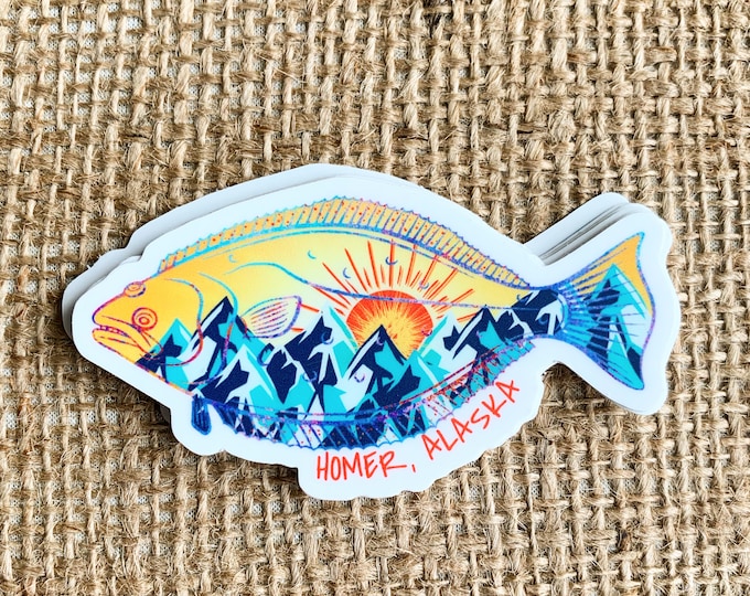 Homer, Alaska Halibut Sticker - Etsy