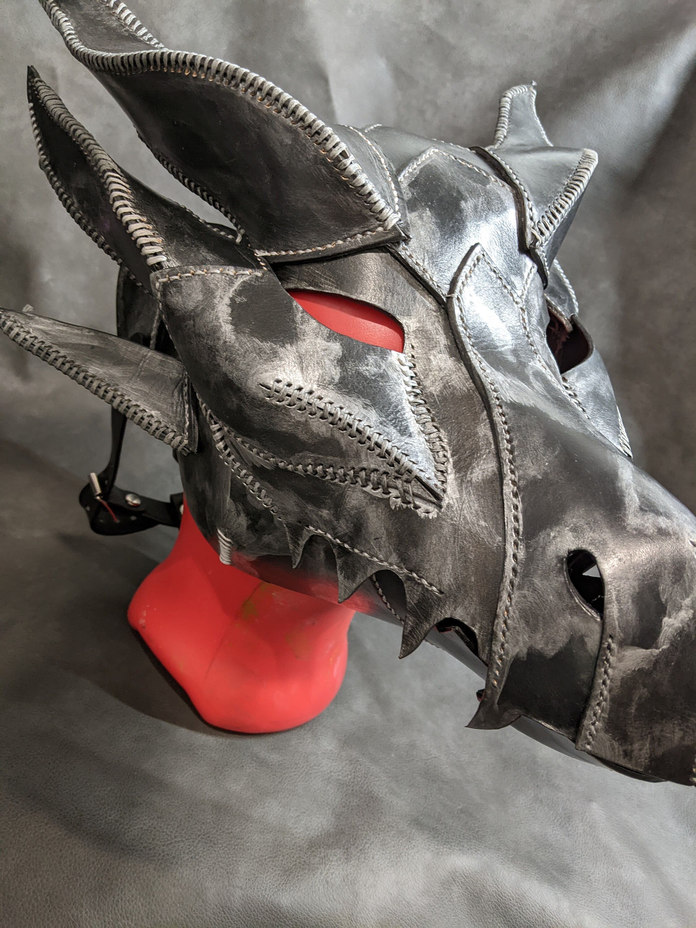 Fantasy Larp Leather Dragon Mask Handmade Adjustable - Etsy Australia