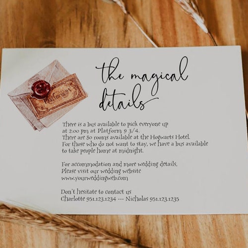 Printable Wizard Themed Enclosure Card Template Editable - Etsy