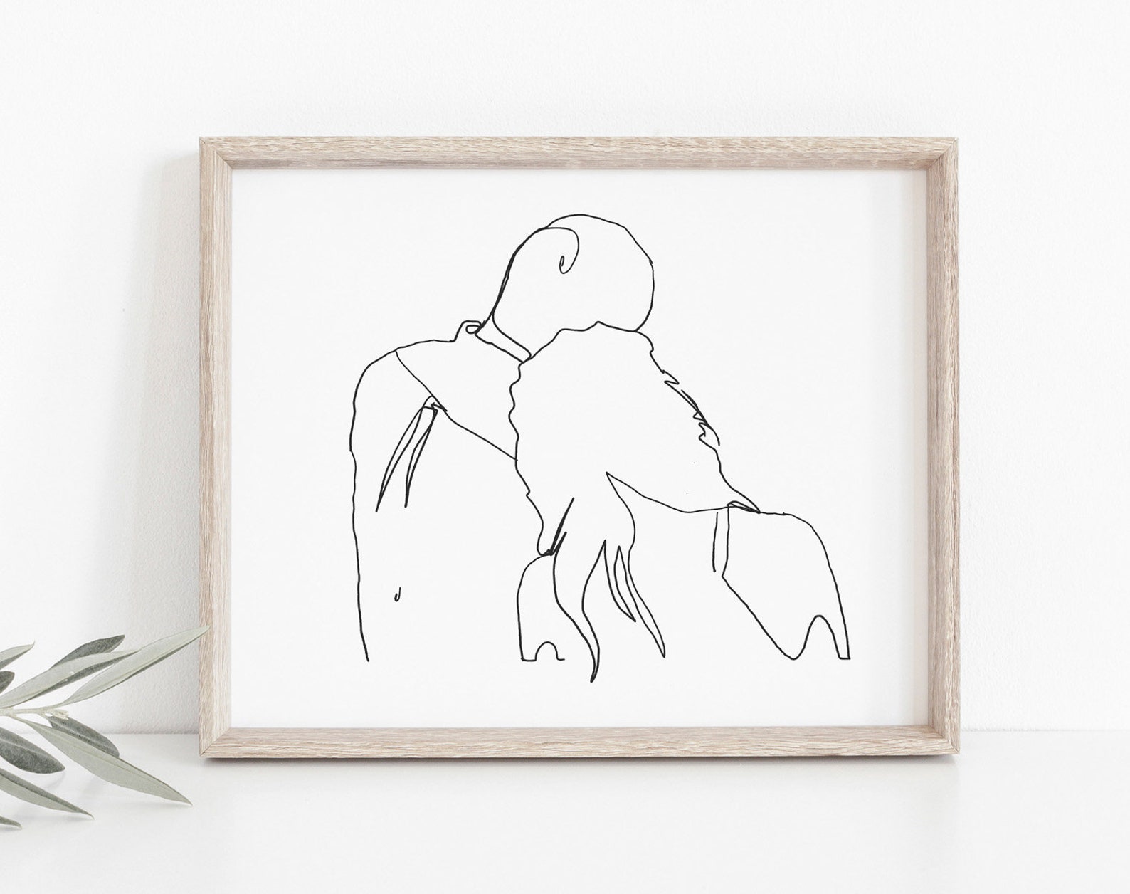 Couple Hug Line Drawing Print Black and White Valentines - Etsy