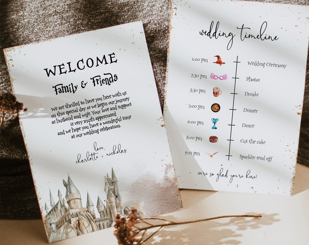 Wizard Wedding Timeline Template, Wedding Timeline, Event Timeline ...