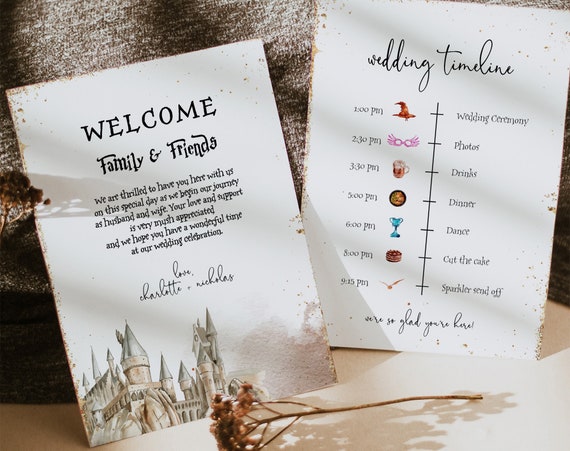 Wizard Wedding Timeline Template Wedding Timeline Event | Etsy