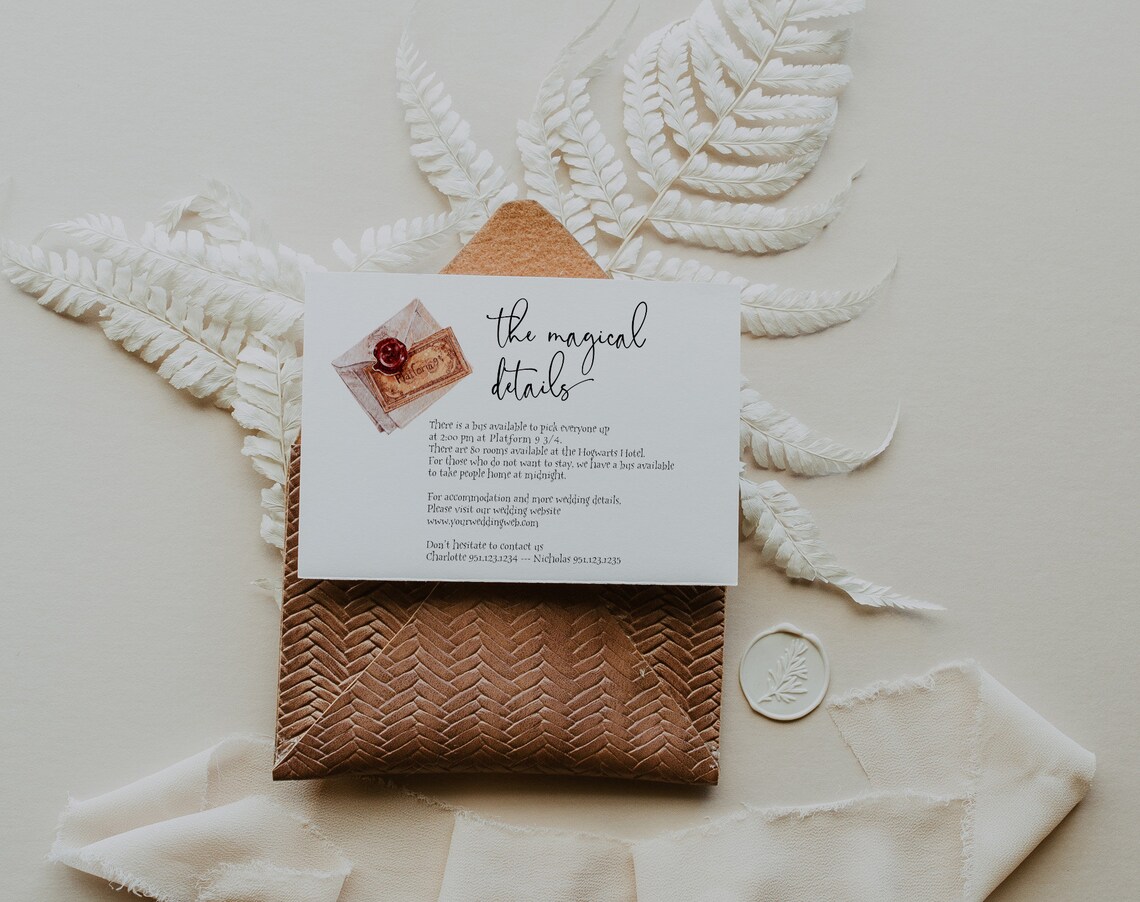 Printable Wizard Themed Enclosure Card Template, Editable Details Card ...