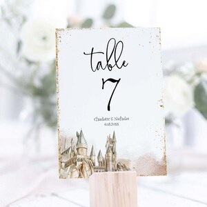 Wizard Wedding Table Numbers Template, Printable Magical Table Numbers ...