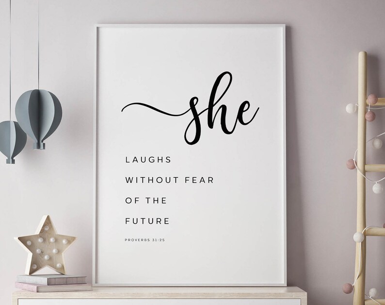 She Laughs Without Fear of the Future Proverbs 31:25 Nursery - Etsy