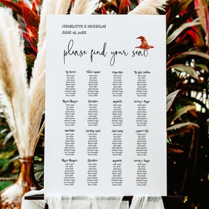 Wizard Themed Wedding Modern Seating Chart Template, Printable Seating ...