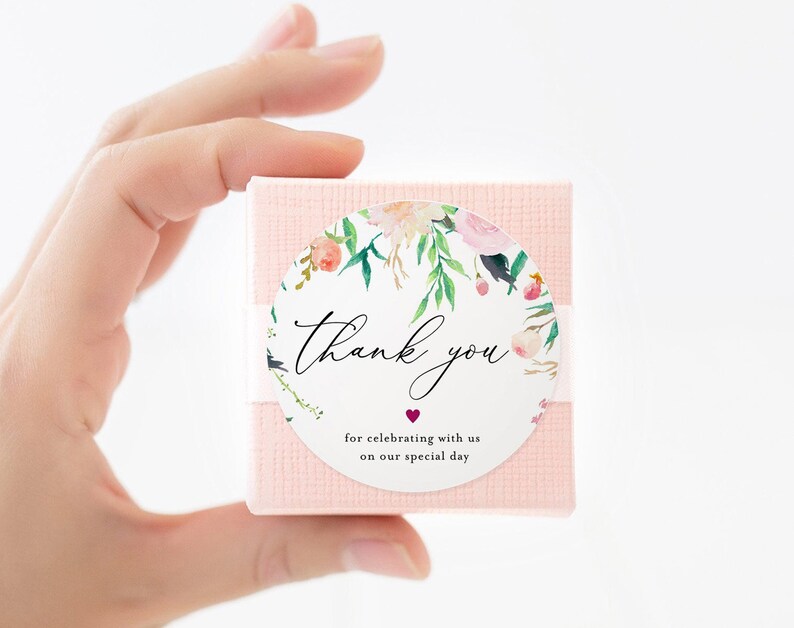 Spring Floral Thank You Gift Tag Template, Personalized Thank You Gift ...