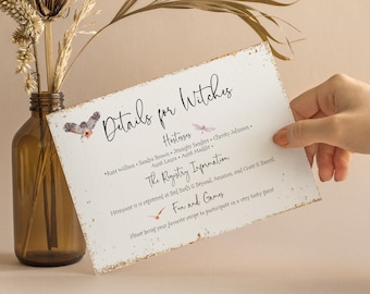 Printable Wizard Themed Enclosure Card Template, Editable Details Card ...