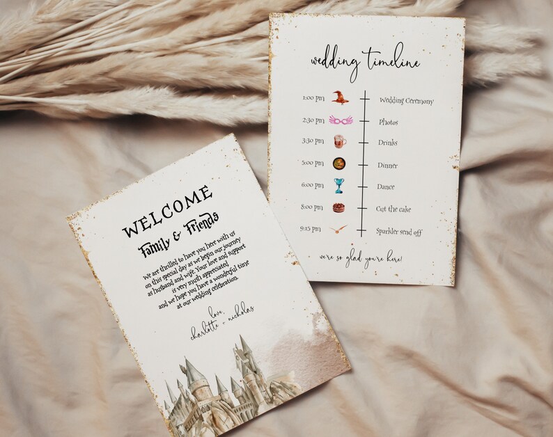 Wizard Wedding Timeline Template Wedding Timeline Event | Etsy