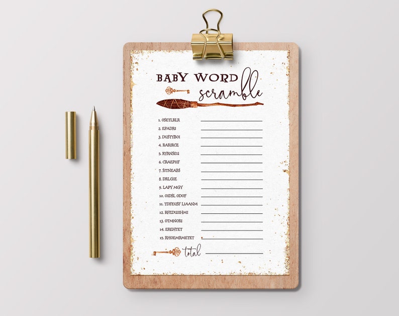 Wizard Baby Word Scramble Game Printable Magical Baby Word - Etsy